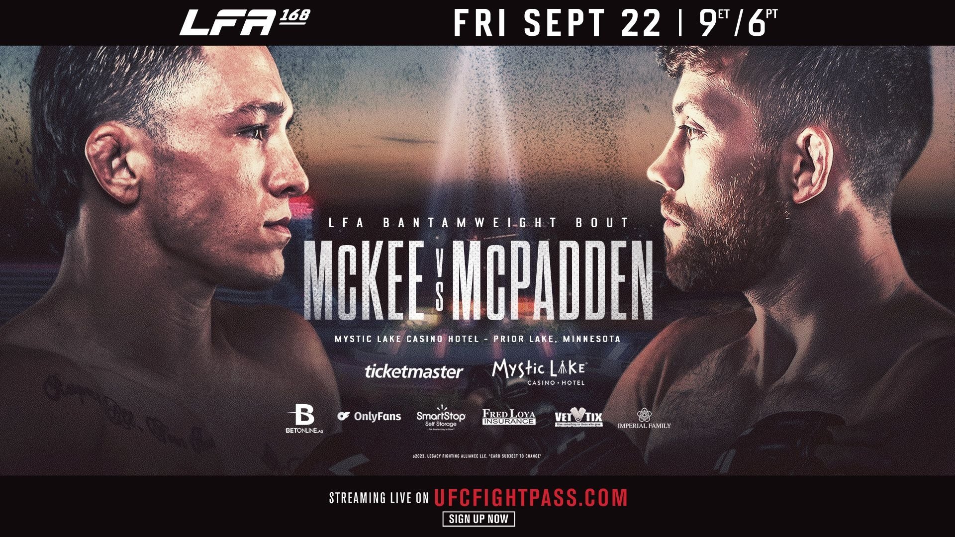 Opening Betting Odds for LFA 168: McKee vs. McPadden - MMAOddsBreaker